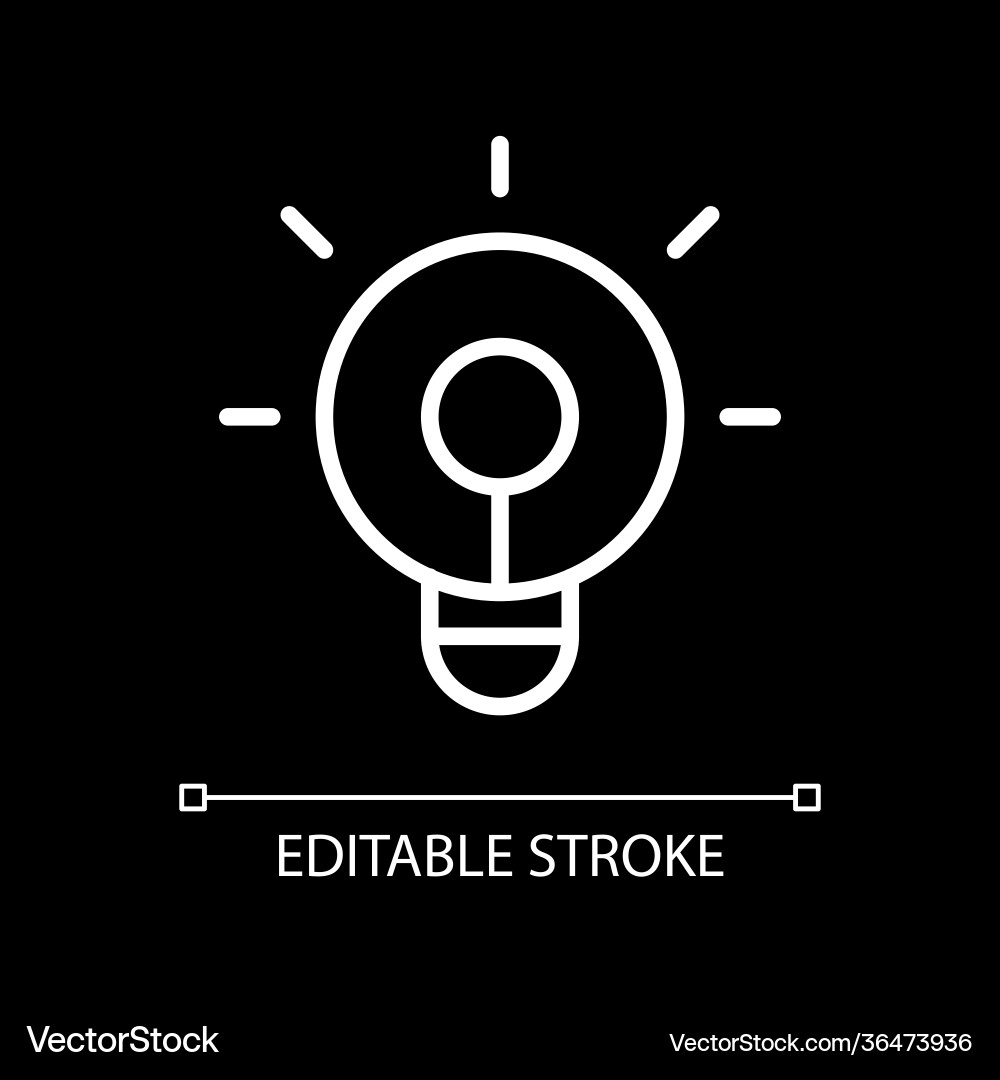 Bright White Linear Icon For Dark Theme Royalty Free Vector