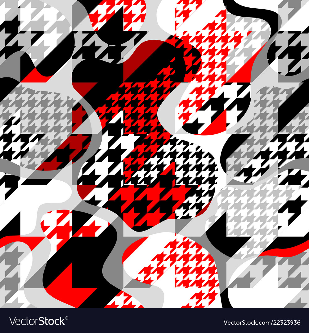 Classic hounds-tooth pattern in a patchwork Vector Image