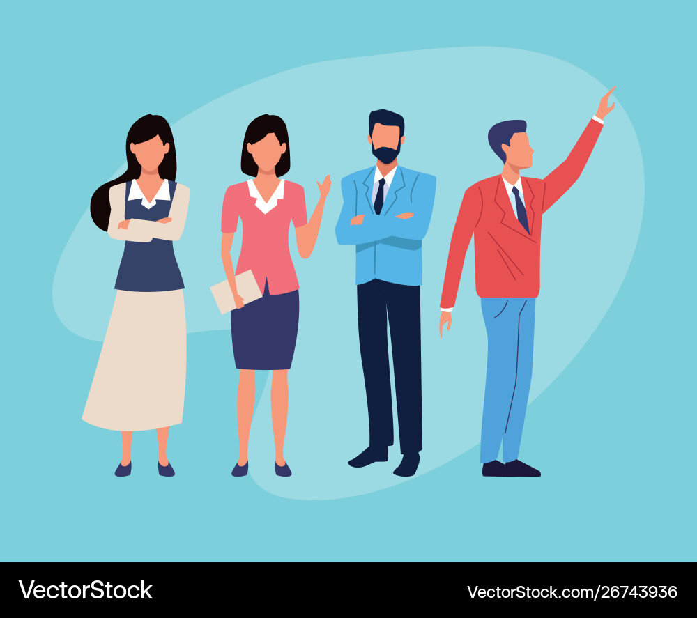 Executive business workers characters avatars Vector Image