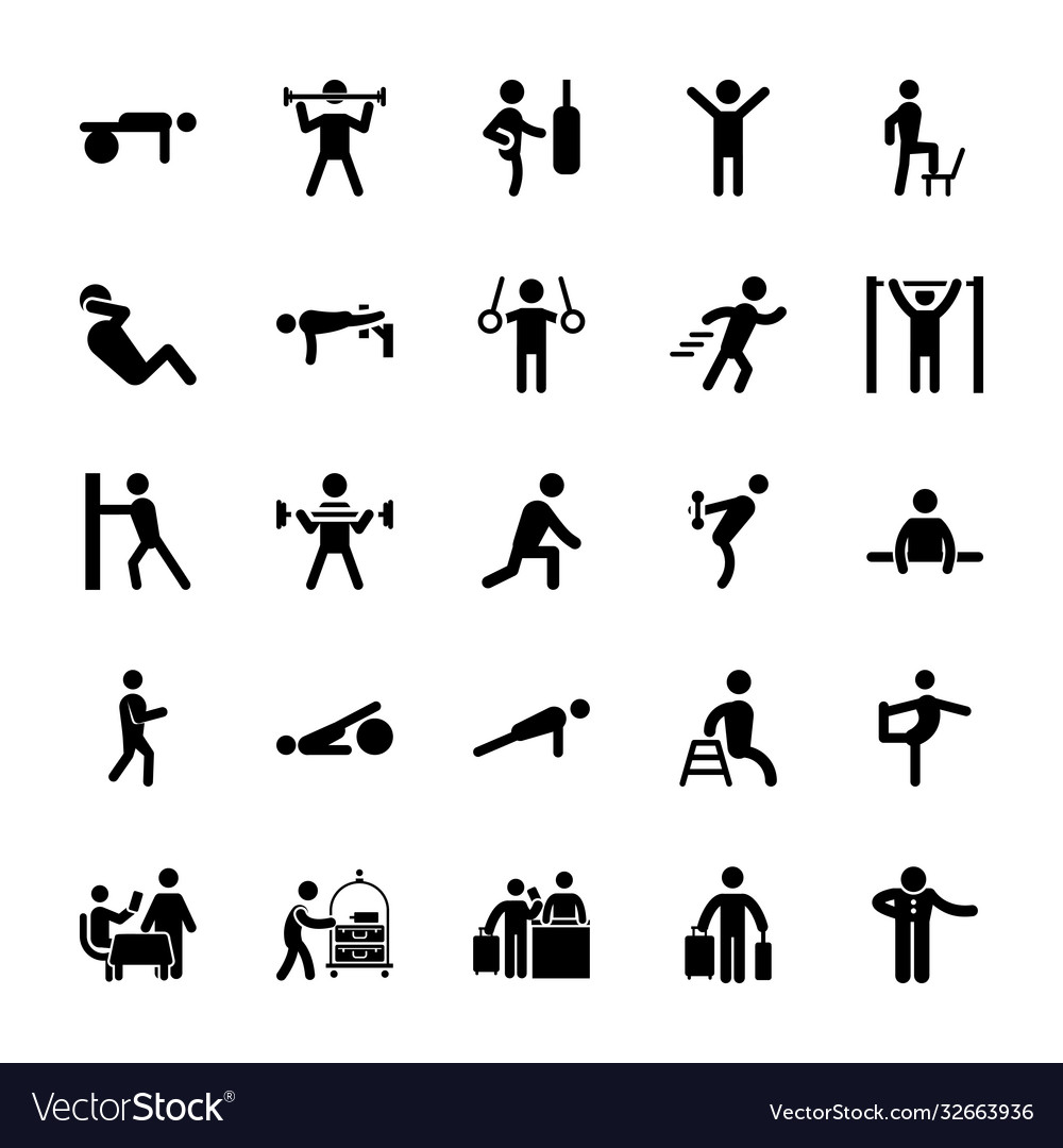 Exercise pictograms pack Royalty Free Vector Image