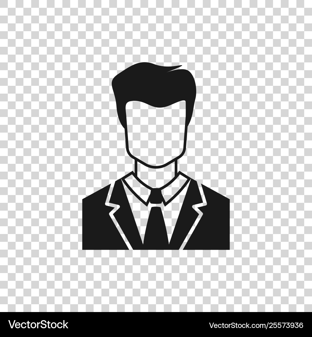Grey user man in business suit icon isolated Vector Image
