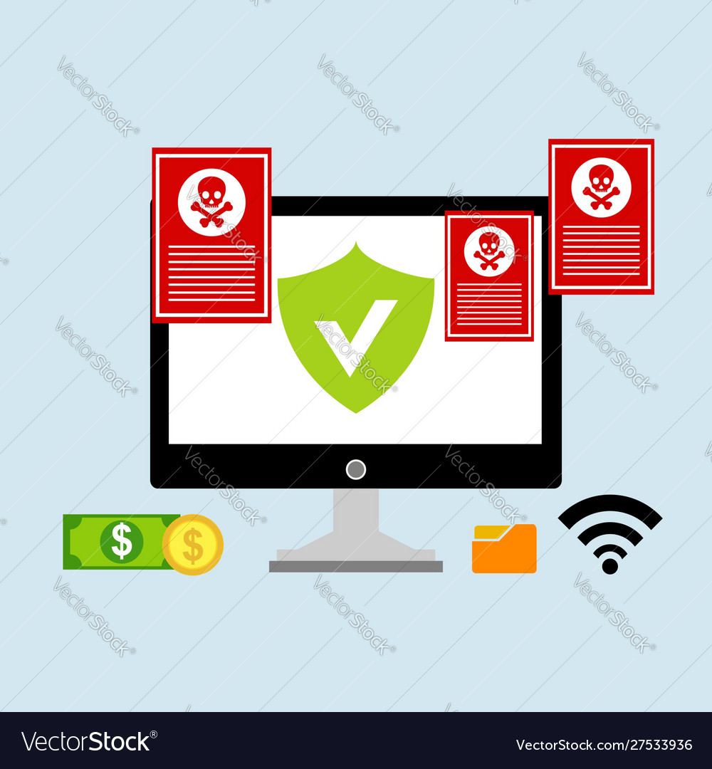 Hacker activity computeralert notification Vector Image