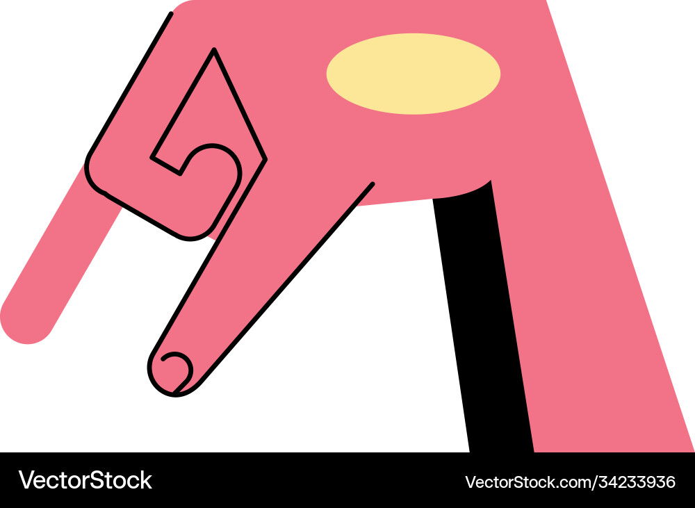 Hand sign language q line and fill style icon Vector Image