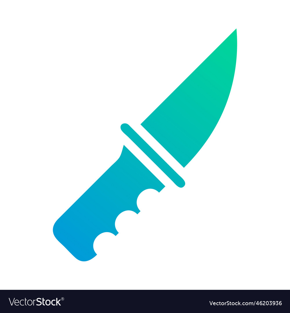 Knife icon solid gradient green blue style Vector Image
