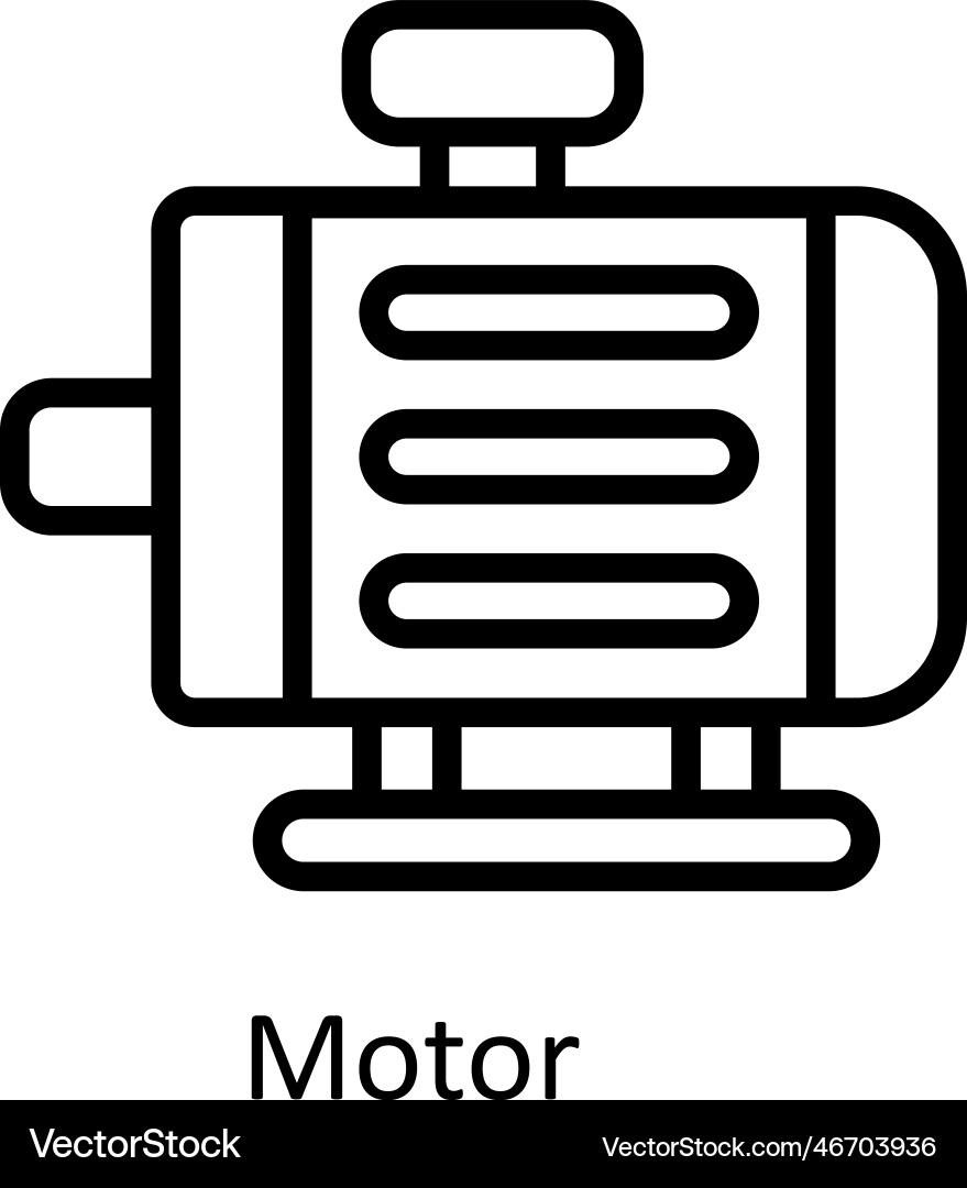 Motor outline icons simple stock Royalty Free Vector Image