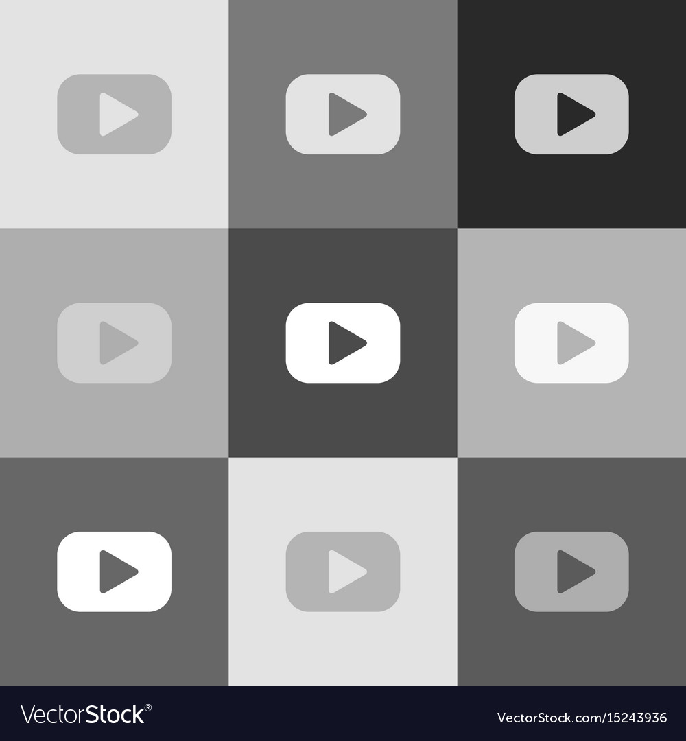 Play button sign grayscale version Royalty Free Vector Image