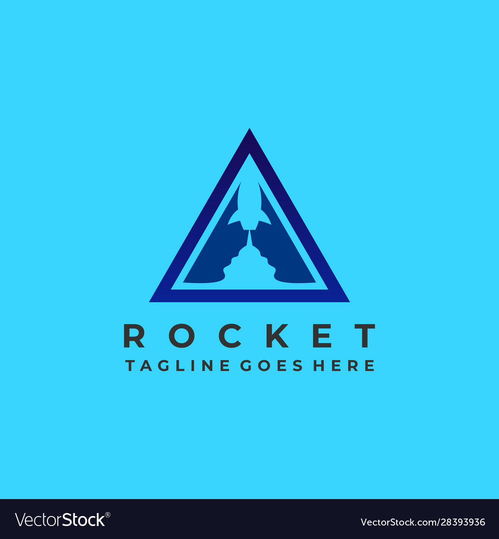 Rocket triangle template Royalty Free Vector Image
