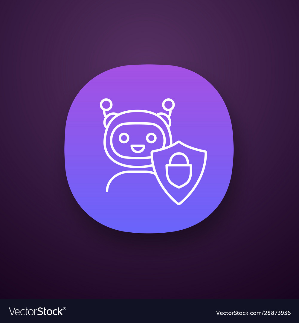 Secured chatbot app icon Royalty Free Vector Image
