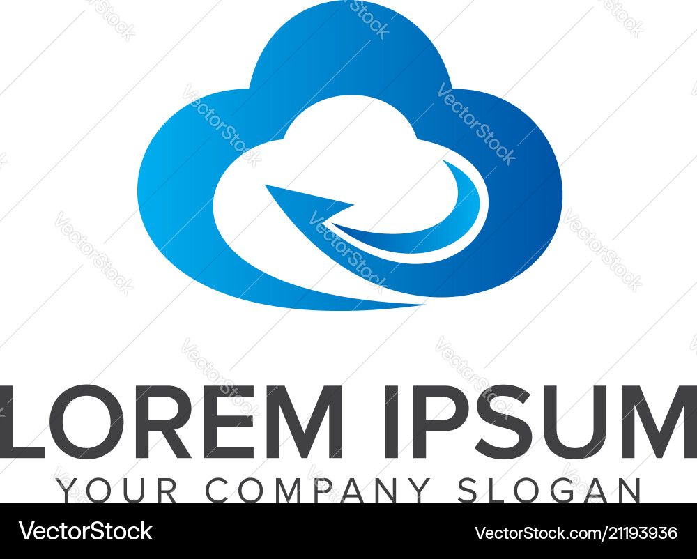 Technology cloud logo design concept template Vector Image