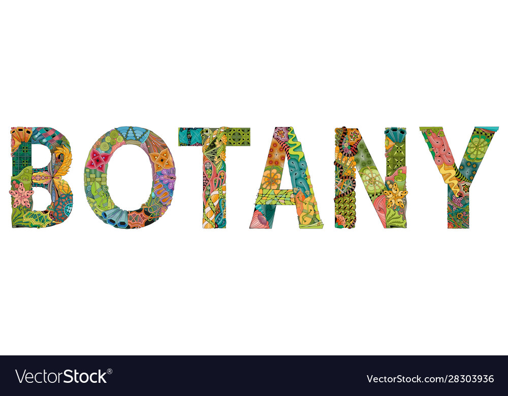 Word botany entangle object Royalty Free Vector Image