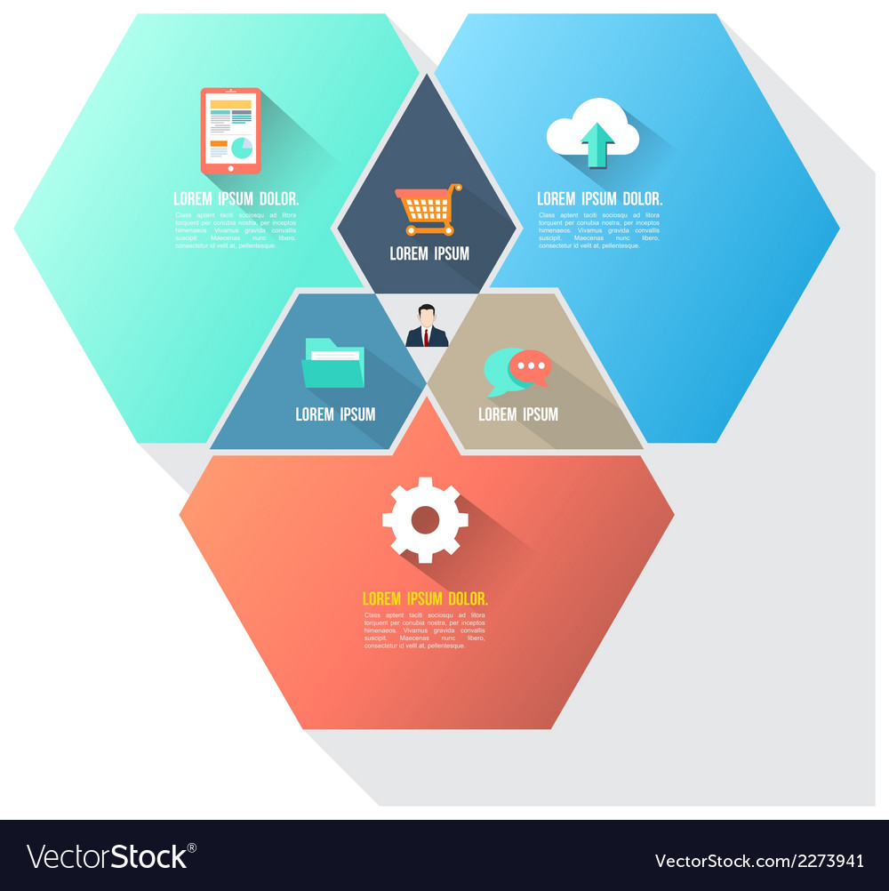 Abstract template with flat icons Royalty Free Vector Image