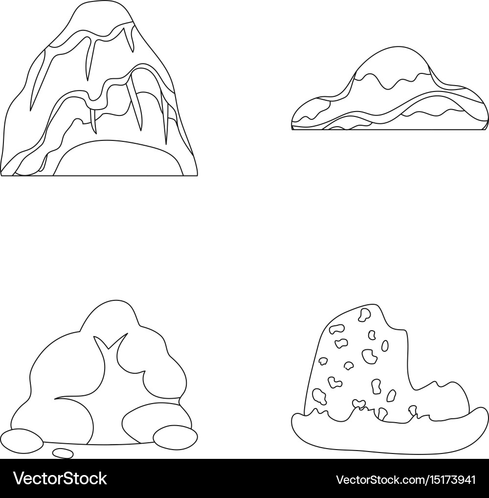 Boulders a rounded mountain rocks in sea Vector Image