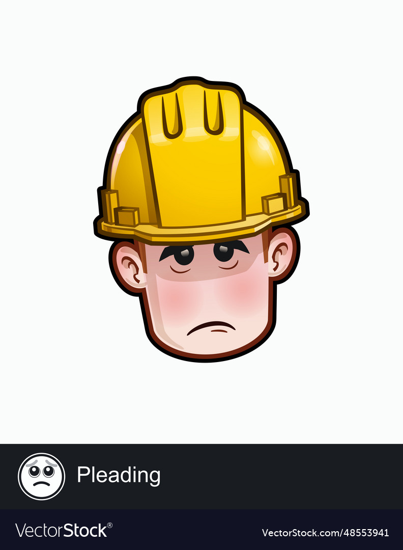 Construction worker - expressions concerned Vector Image
