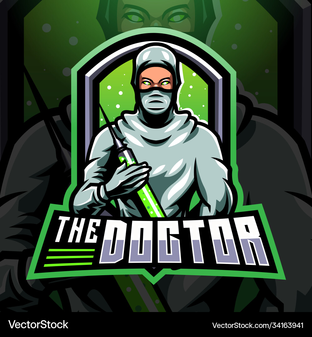Doctor esport mascot logo Royalty Free Vector Image