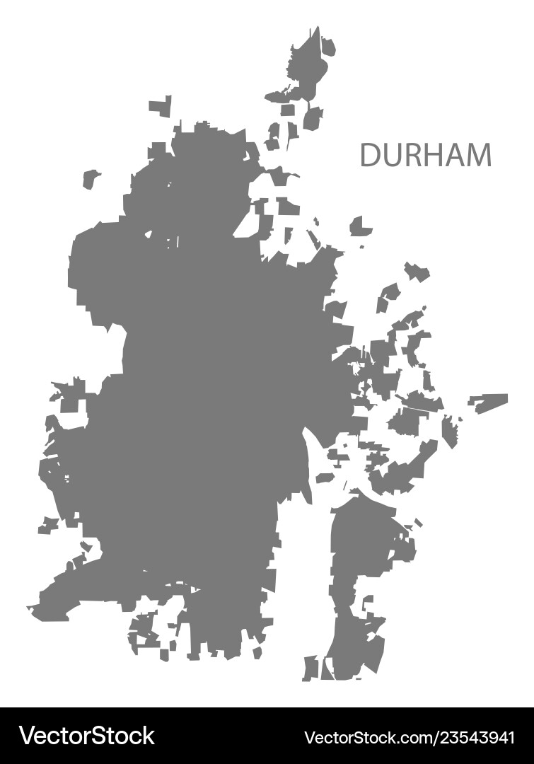 Durham north carolina city map grey silhouette Vector Image