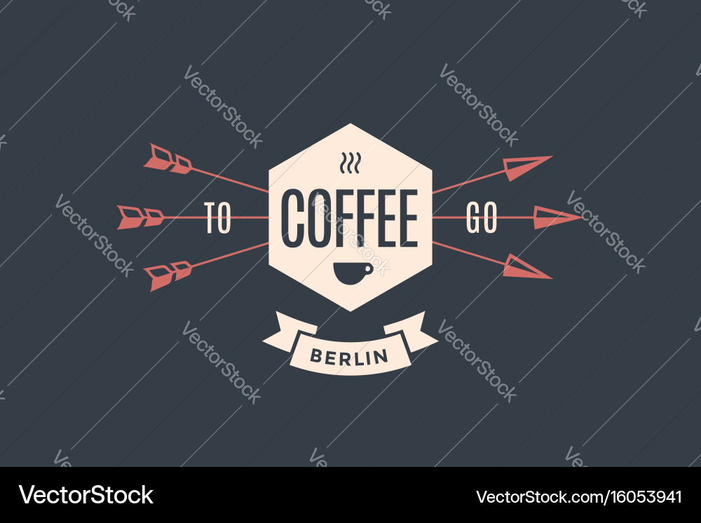 Emblem of cafe with arrows Royalty Free Vector Image