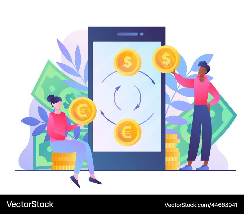 Exchange of money Royalty Free Vector Image - VectorStock