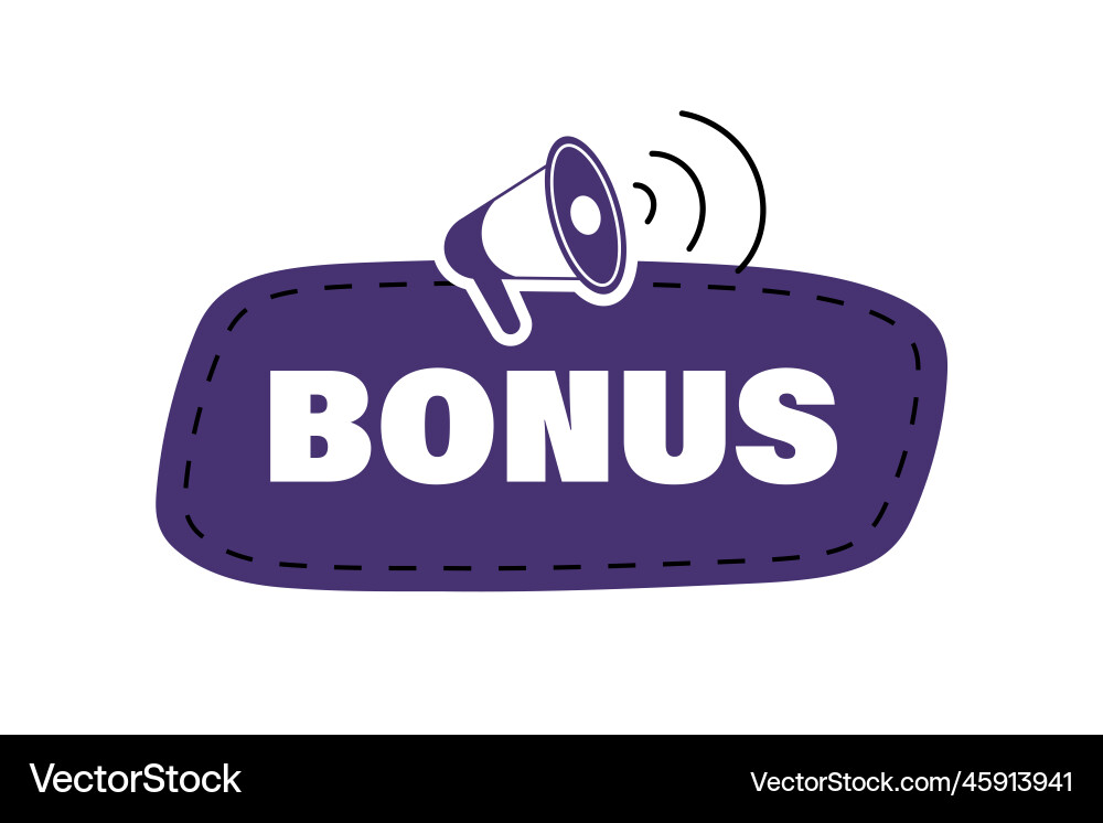 Extra bonus label with loudspeaker marketing Vector Image