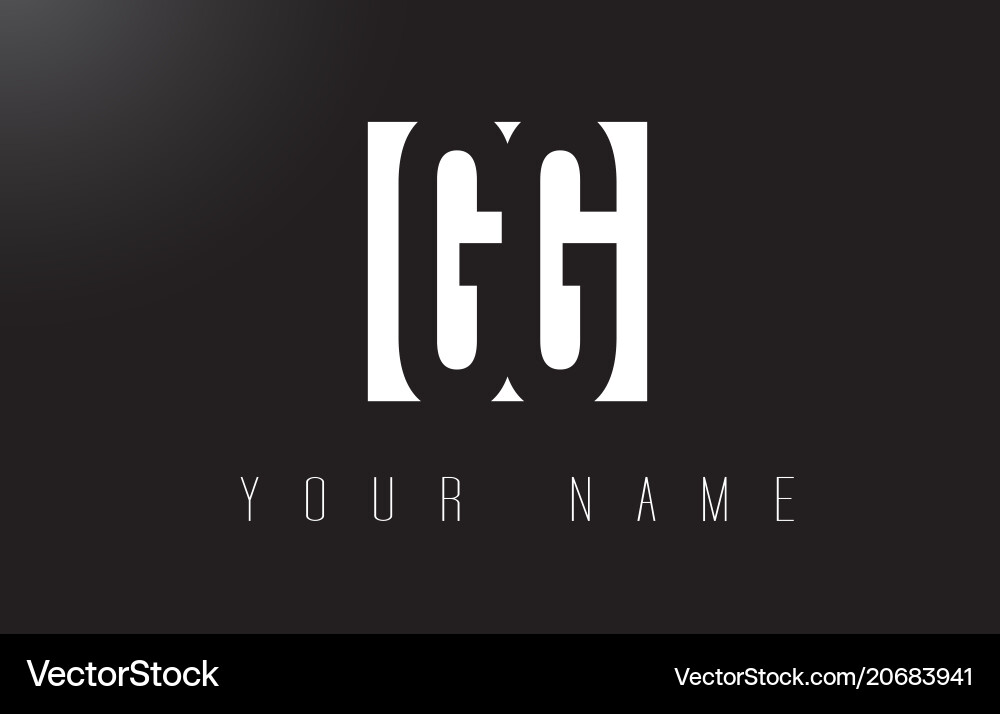 Gg letter logo with black and white negative Vector Image