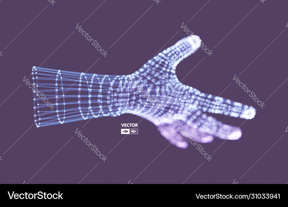 Human arm hand model connection structure future Vector Image