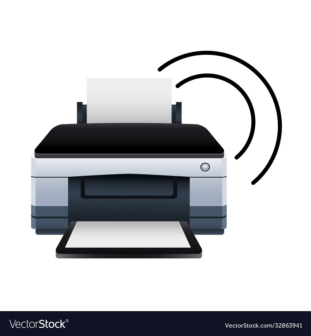 Printer hardware machine device icon Royalty Free Vector