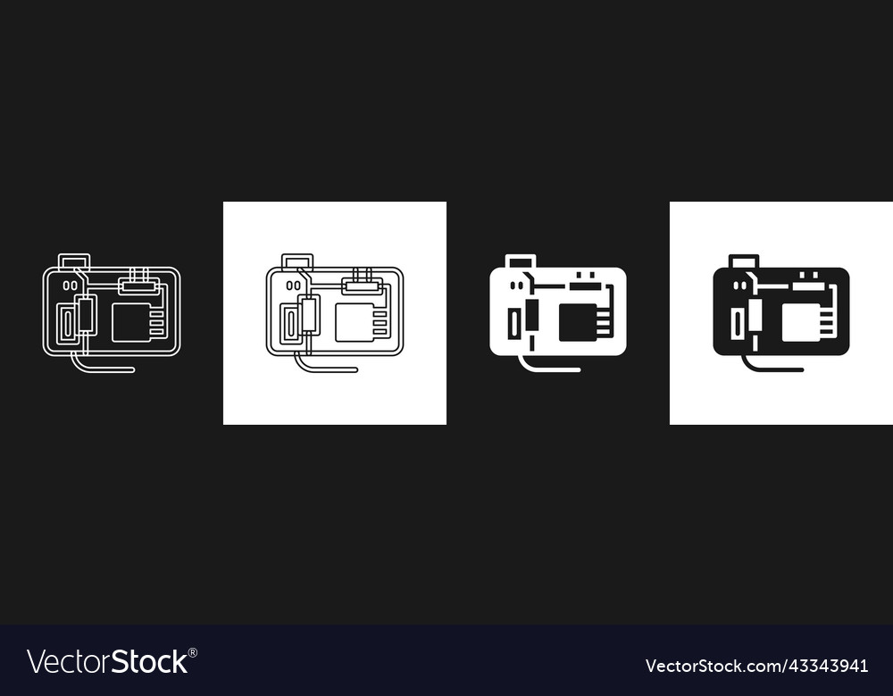 Set electronic computer components motherboard Vector Image Set electronic computer components motherboard Vector Image