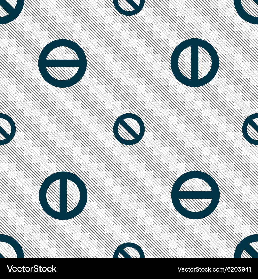 Stop sign icon prohibition symbol no seamless Vector Image
