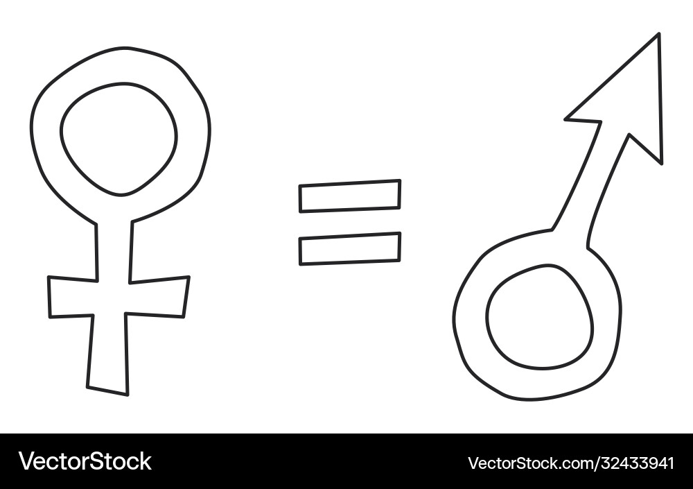 Women rights symbol outline Royalty Free Vector Image