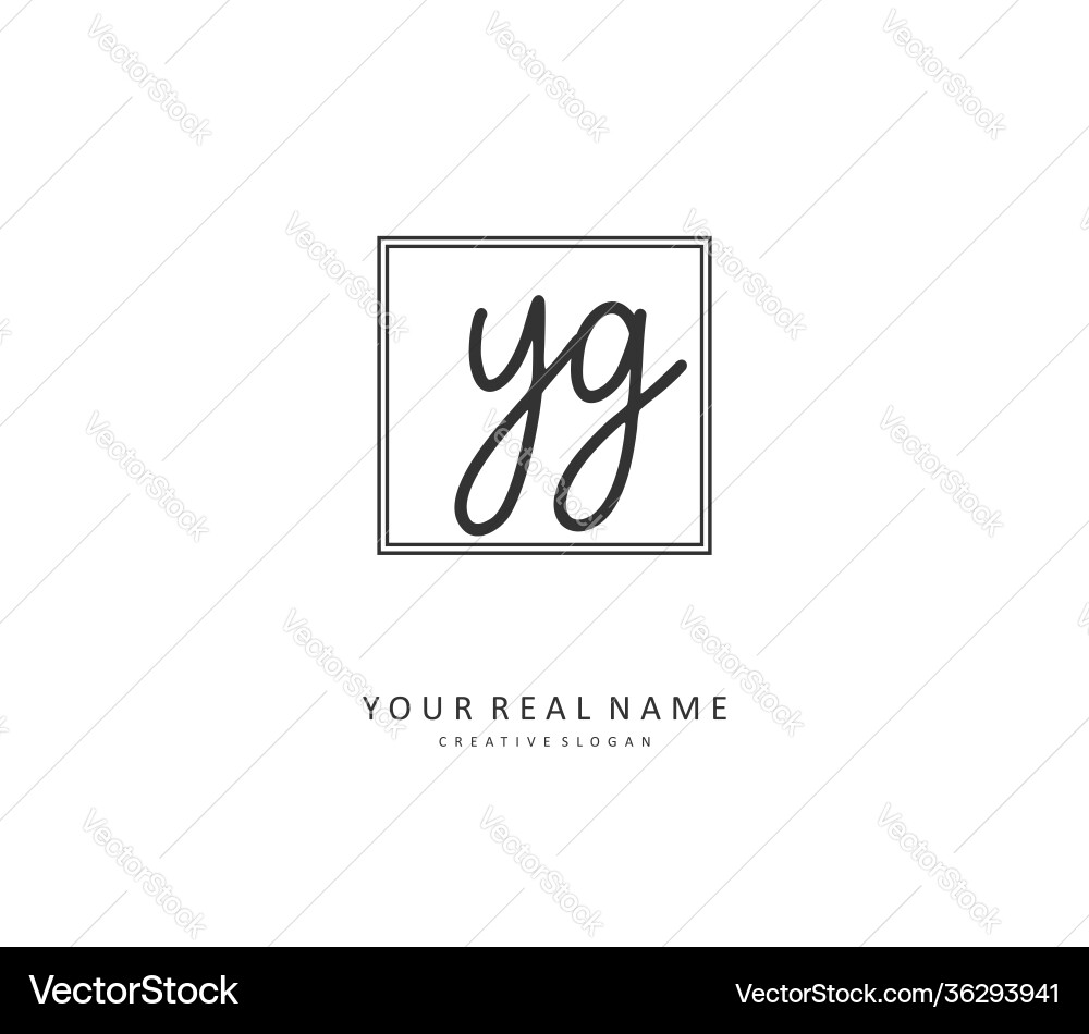 Yg initial letter handwriting and signature logo Vector Image