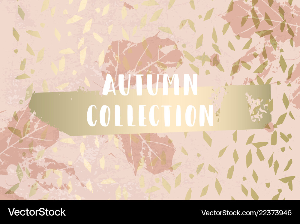 Autumn collection gold blush background trendy Vector Image