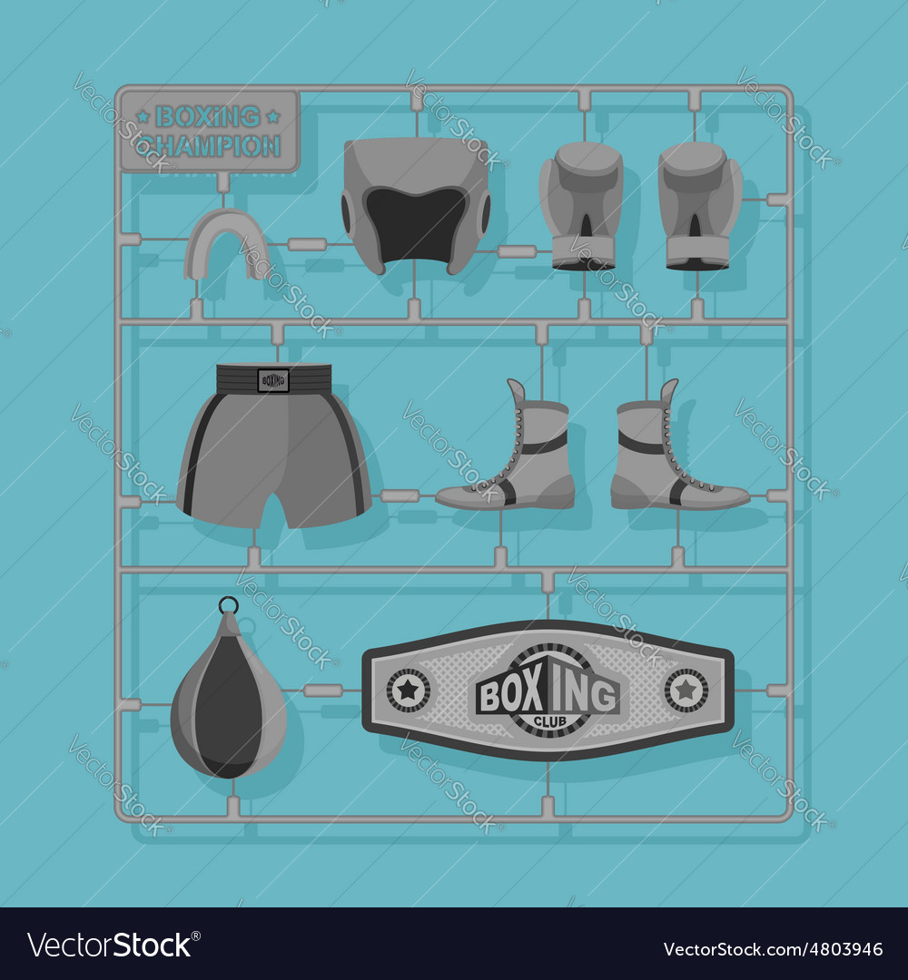 Boxing plastic modeling part Royalty Free Vector Image