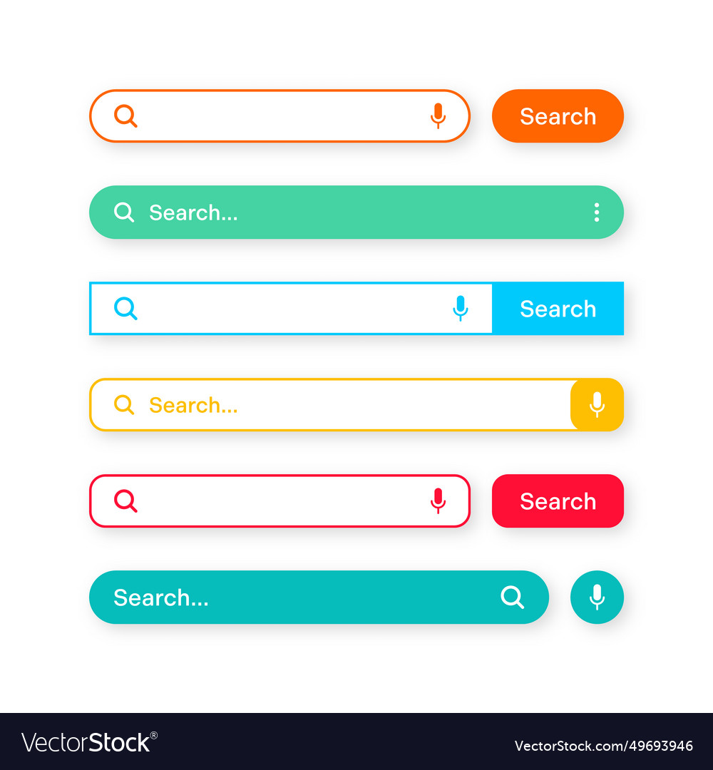 Colorful search bar templates internet browser Vector Image Colorful search bar templates internet browser Vector Image