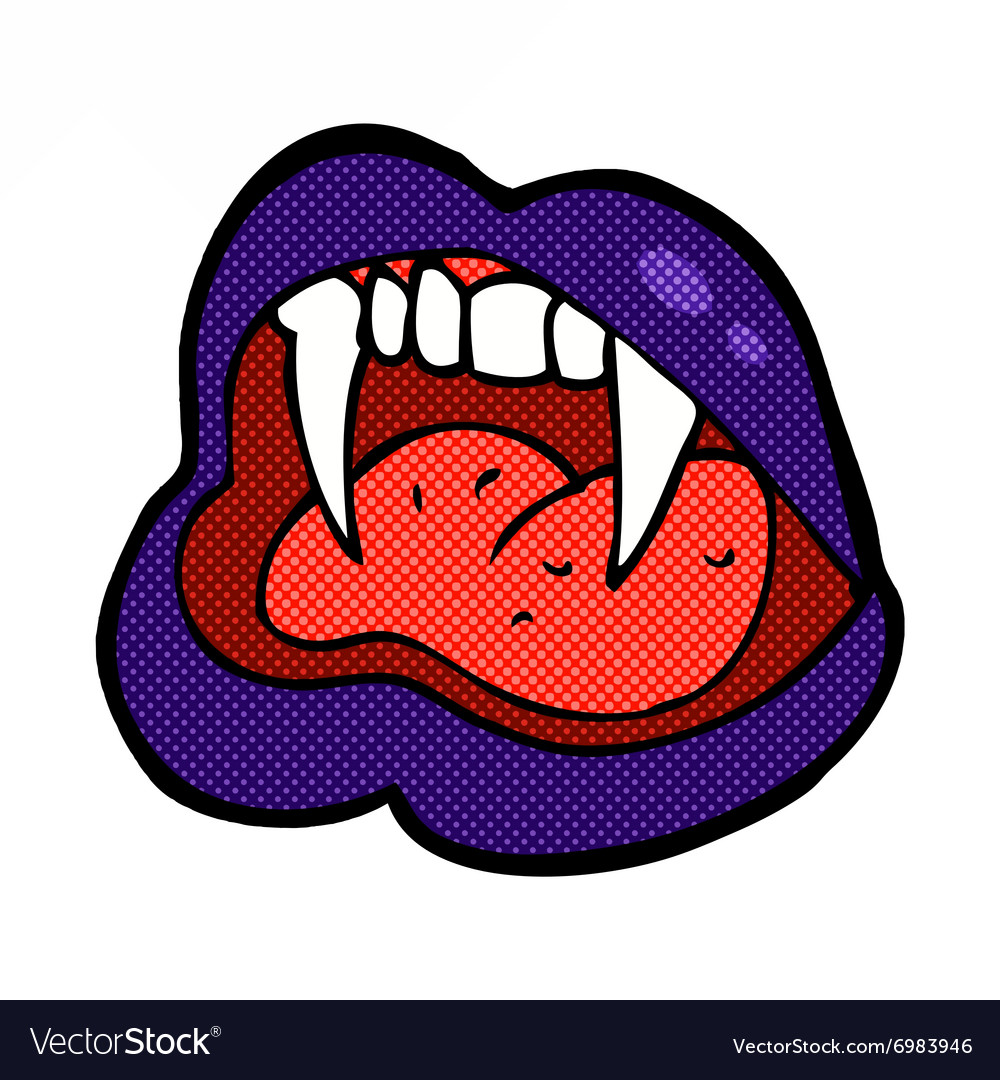 Comic cartoon vampire lips Royalty Free Vector Image