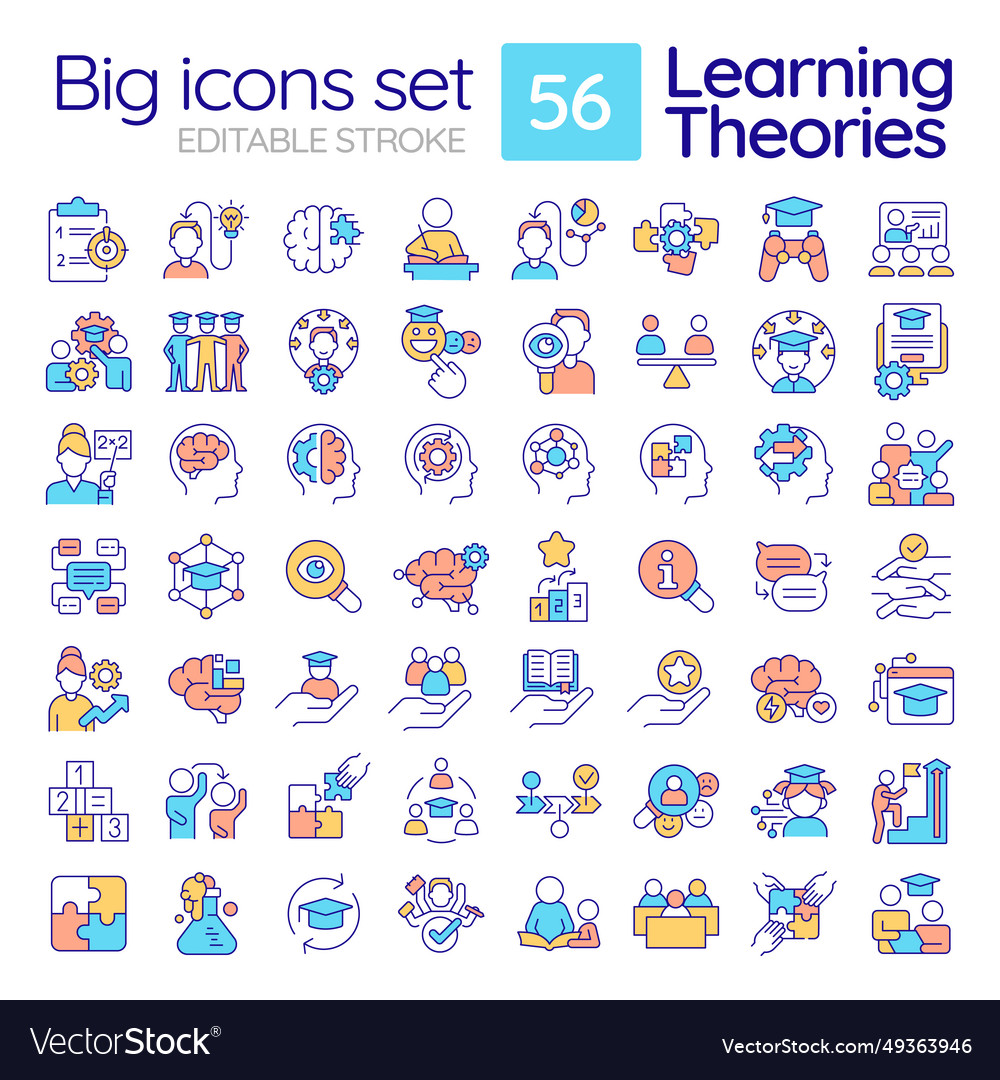 Customizable multicolor big icons set Royalty Free Vector Customizable multicolor big icons set Royalty Free Vector