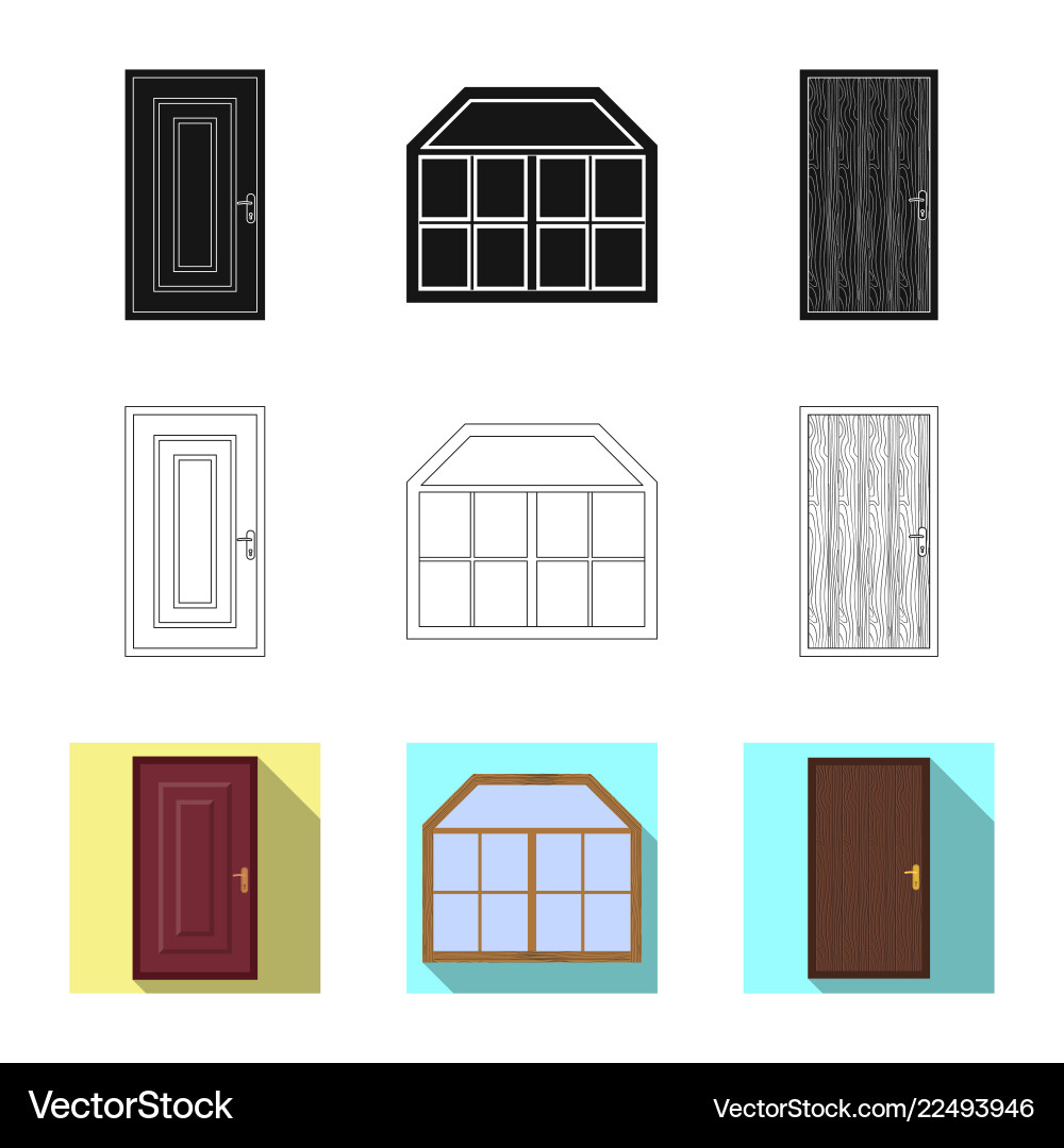 Door and front sign set of Royalty Free Vector Image