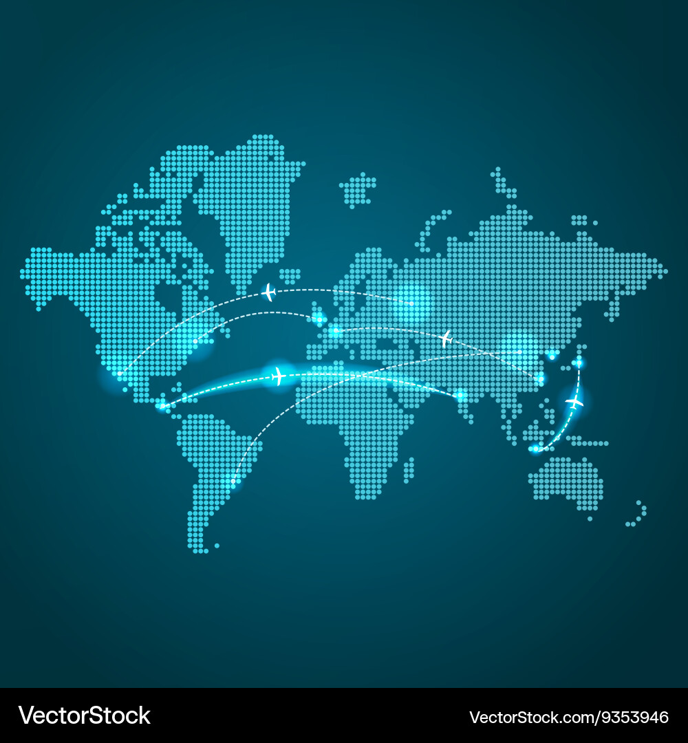 Earth map dotted Royalty Free Vector Image - VectorStock
