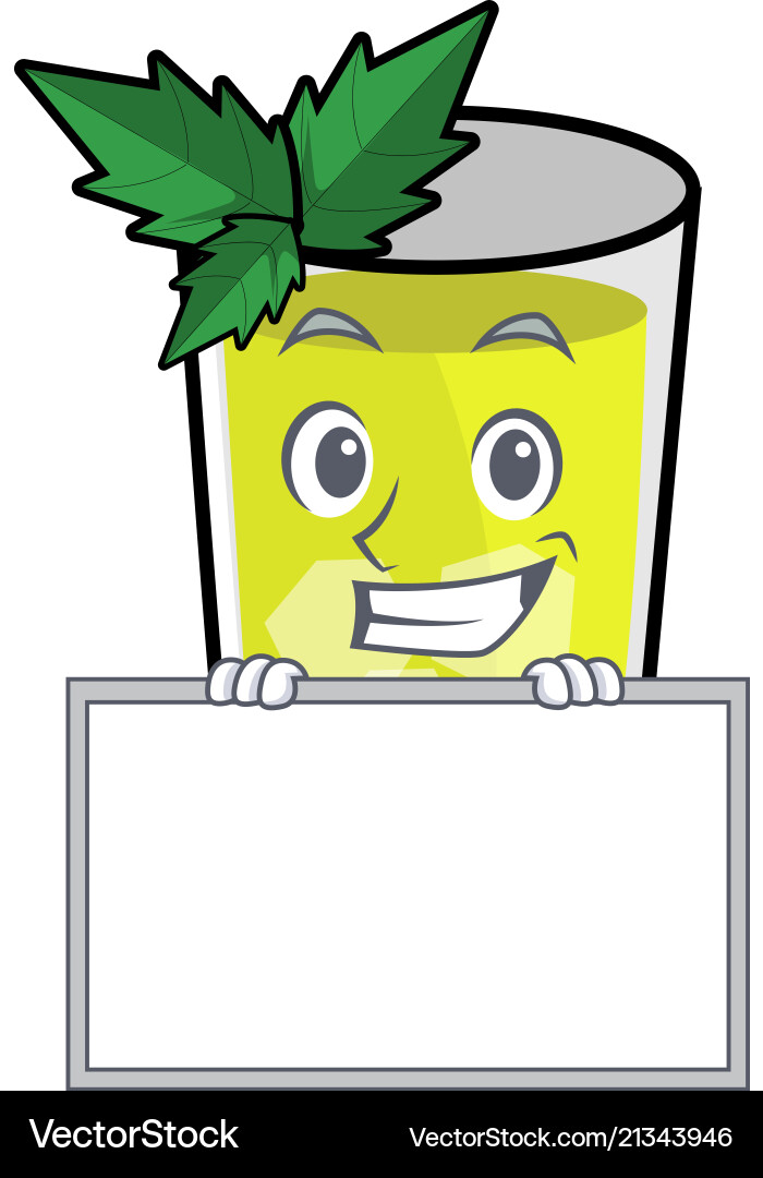 Grinning with board mint julep character cartoon Vector Image
