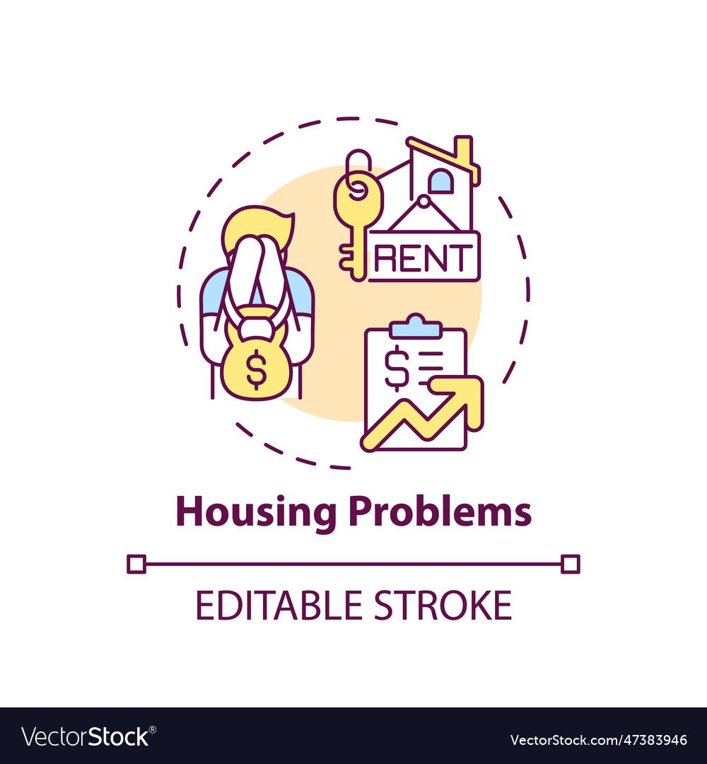 Housing problems concept icon Royalty Free Vector Image