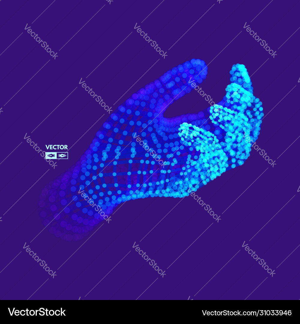 Human arm hand model connection structure future Vector Image