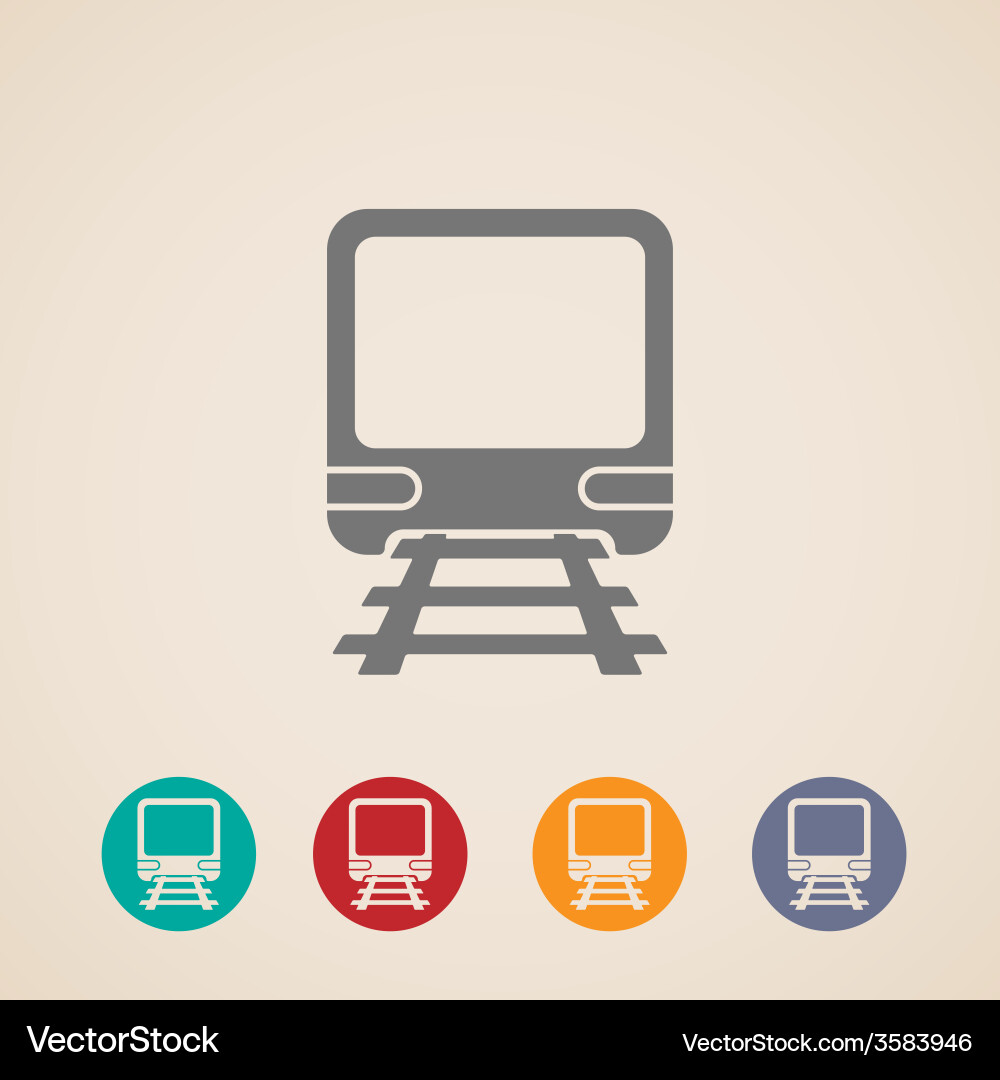 Icon of train metro underground or subway Vector Image
