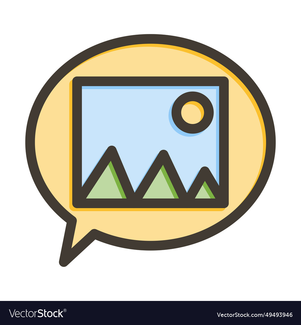 Image thick line filled colors icon for personal Vector Image