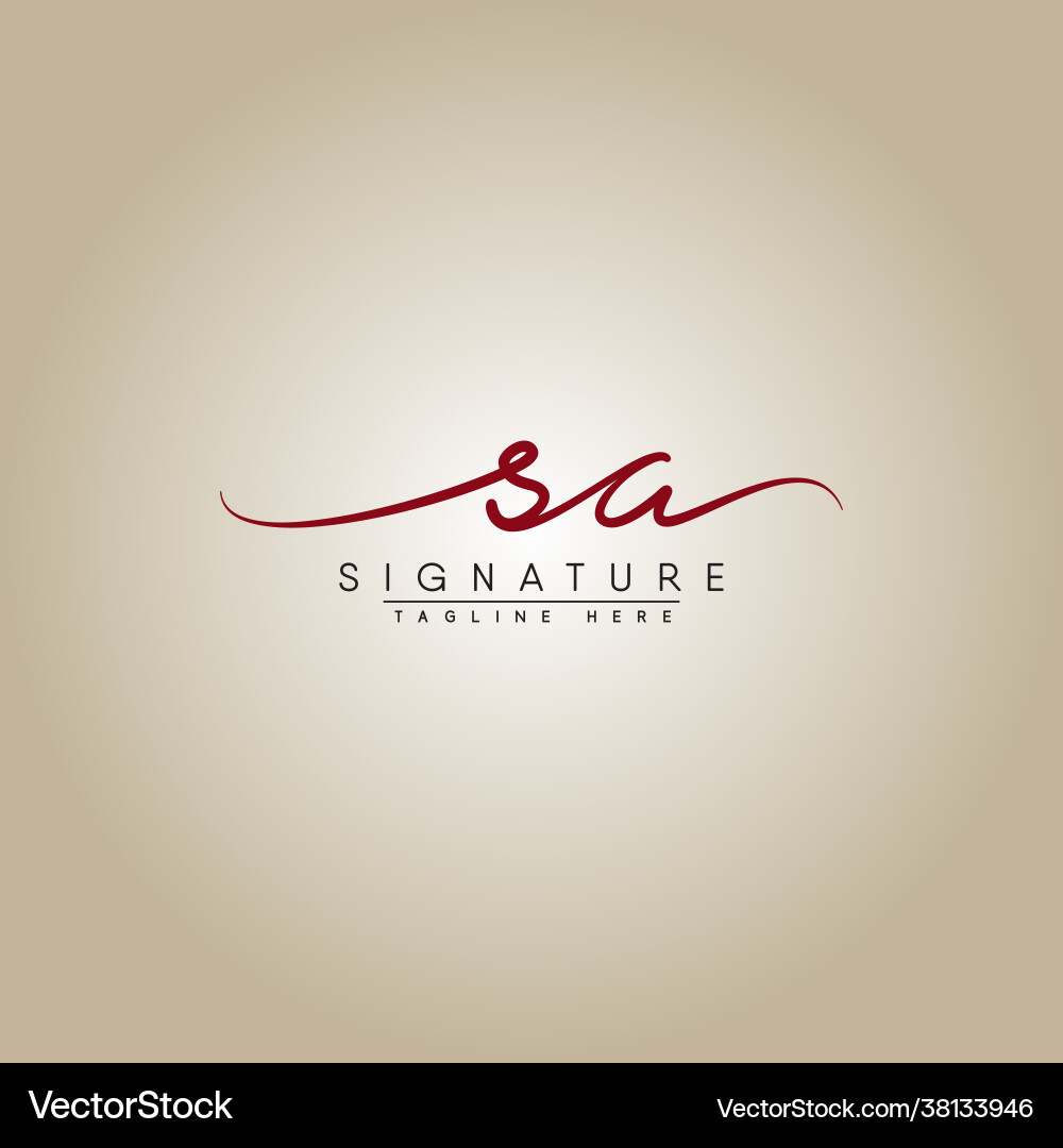 Initial letter sa logo - hand drawn signature logo
