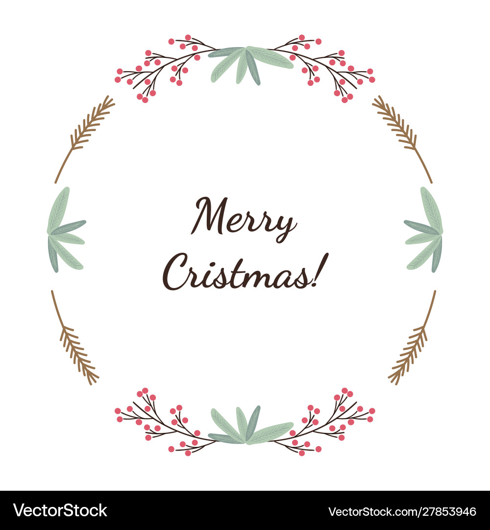 Merry christmas card cute frame with place Vector Image