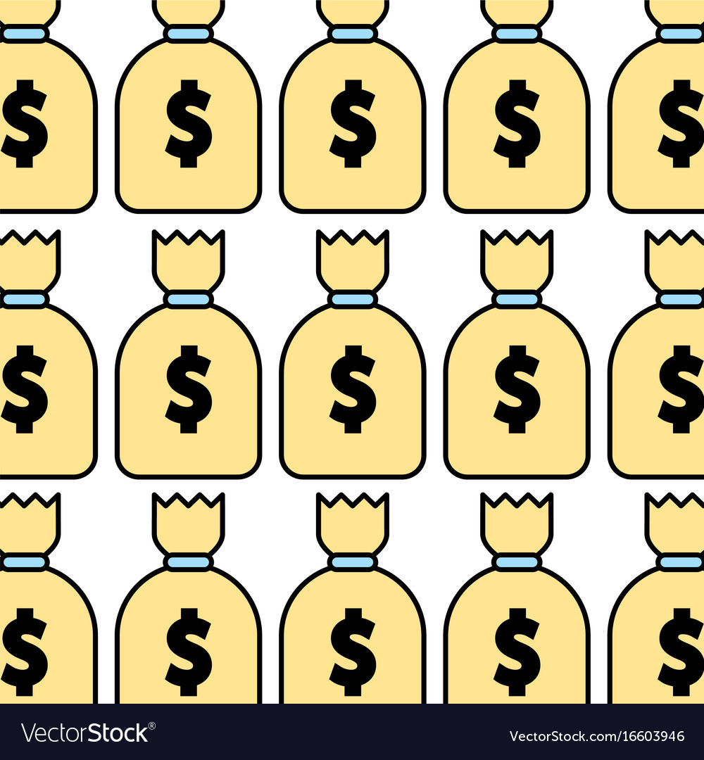 Money bag pattern background Royalty Free Vector Image