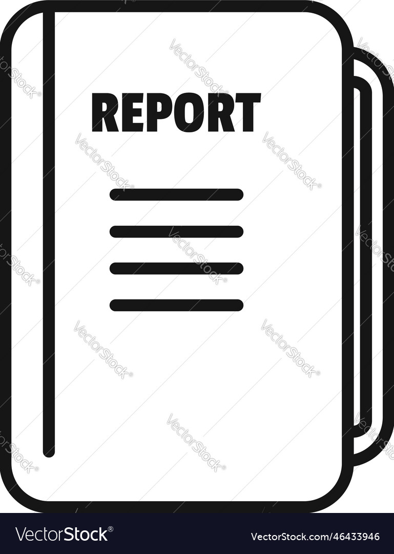 Report folder icon outline computer data Vector Image