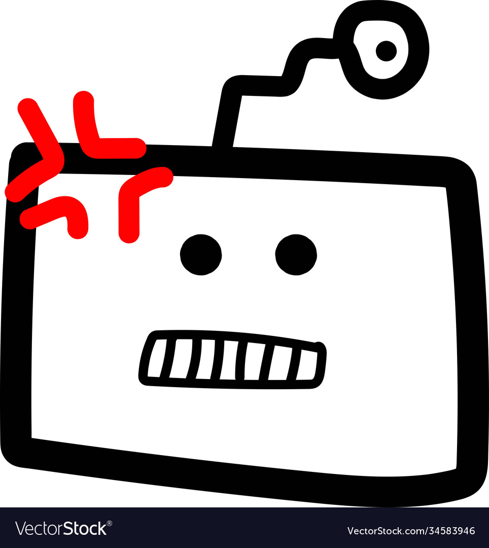 Robot head angry Royalty Free Vector Image - VectorStock