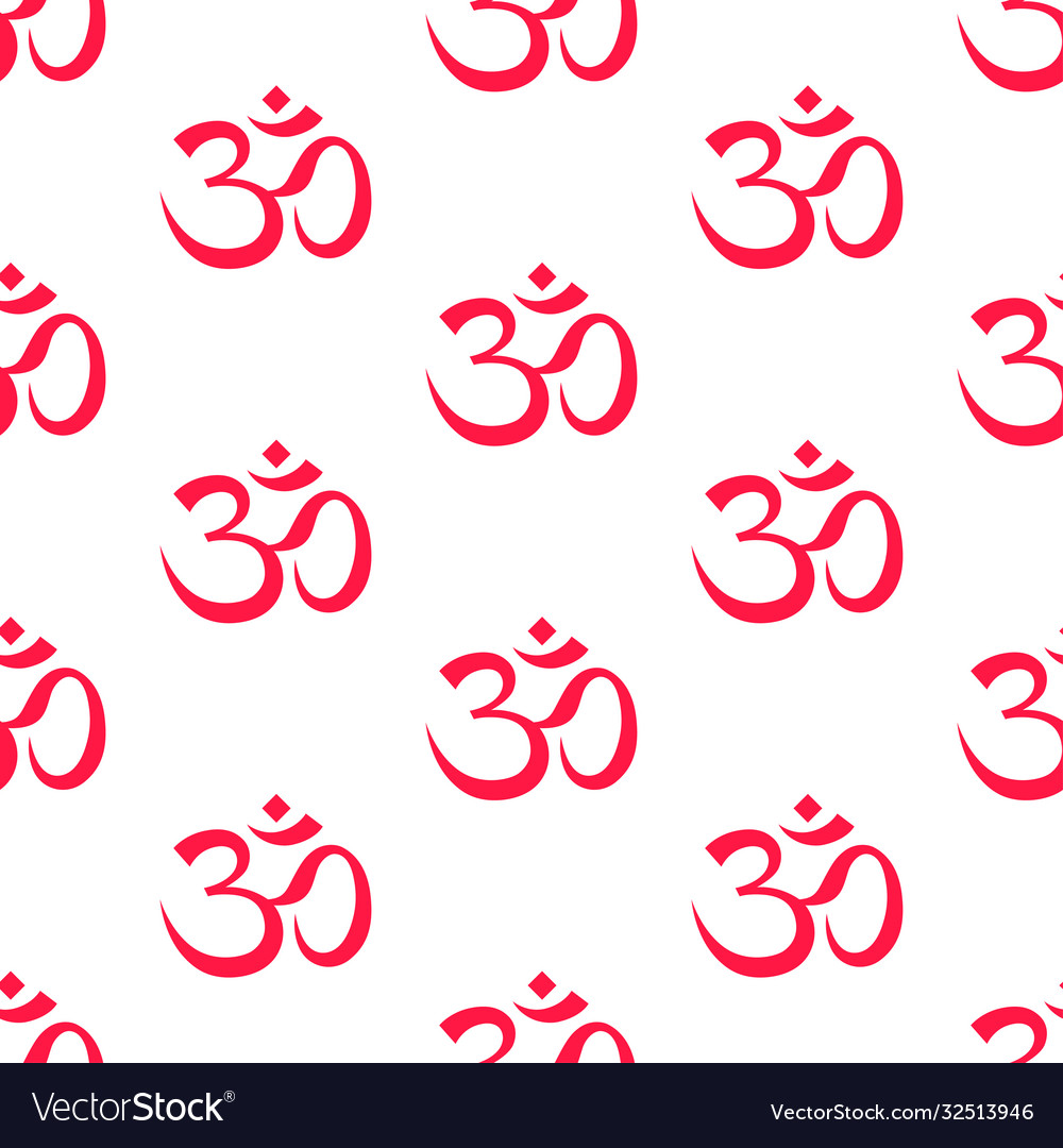 Seamless om symbol pattern Royalty Free Vector Image