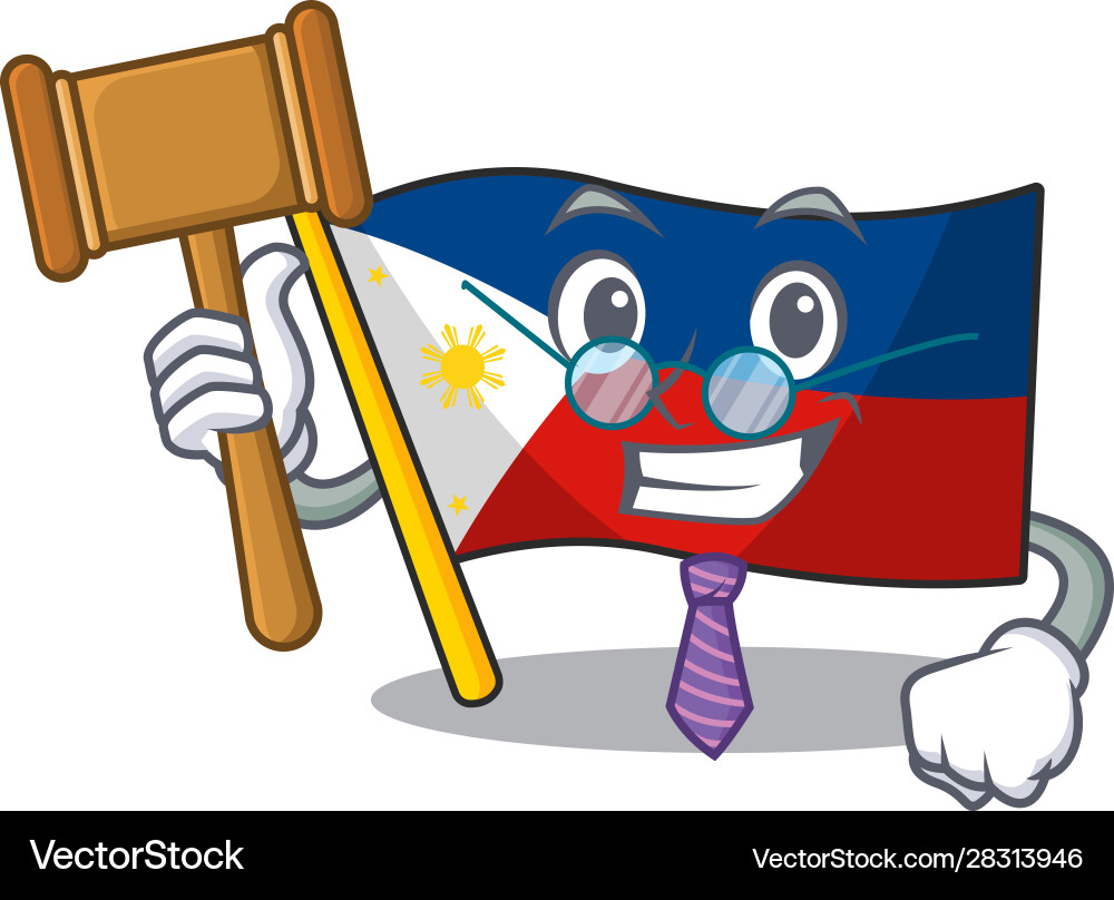 Smart judge flag philippines presented in cartoon Vector Image