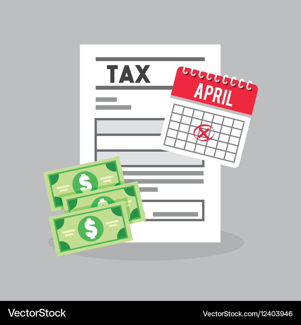 Tax time flat line icons Royalty Free Vector Image