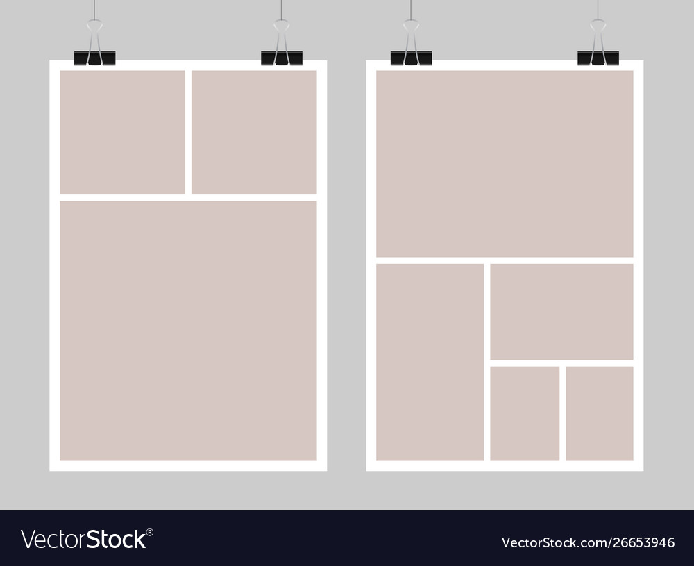 Template empty collage board frames photo Vector Image
